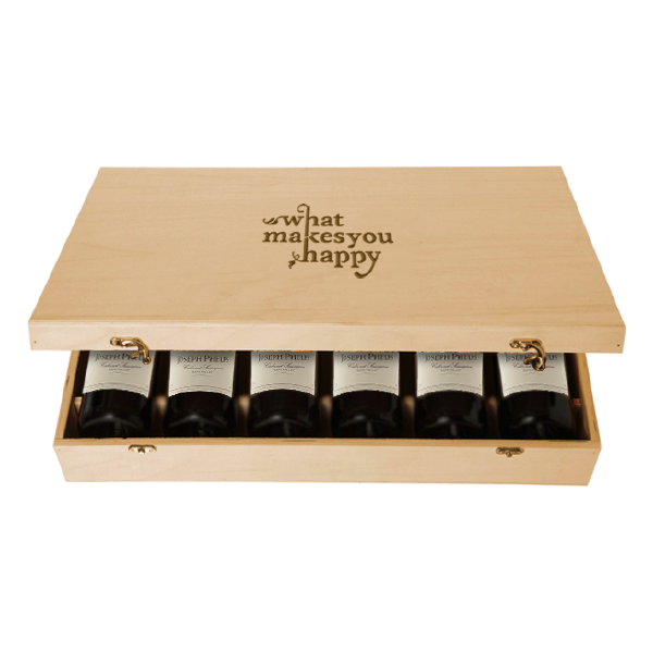 6 Bottle Wooden Wine Box – shop.happylivingph
